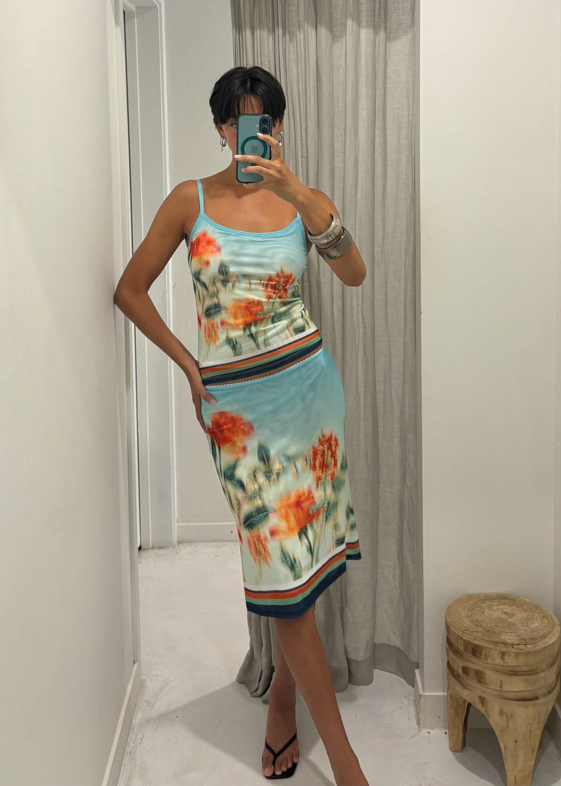 WITH HARPER LU Midi Skirt Mesh | Baby Blue | CANADA | SIISTA BOUTIQUE